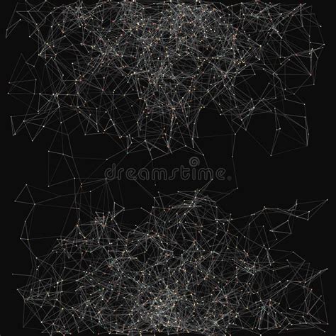 Network Mesh Random Procedural Art Background Illustration Stock Vector