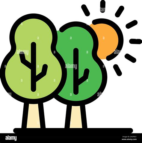 Nature Tree Icon Outline Nature Tree Vector Icon Color Flat Isolated Stock Vector Image Art