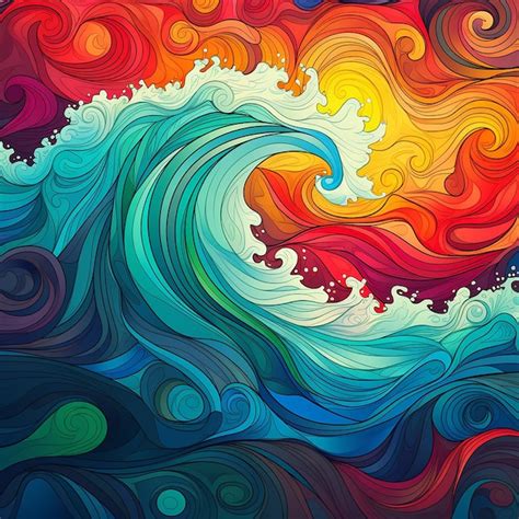 Premium Photo Vibrant Wave Pattern Background