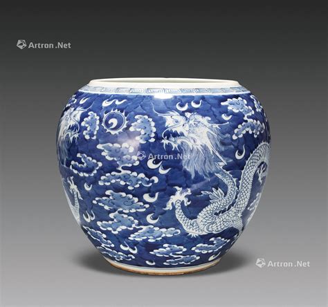 清 青花二龙戏珠纹卷缸2016年秋季艺术品拍卖会山西晋德拍品价格图片拍卖专场拍卖会预展拍卖会结果卓克拍卖频道