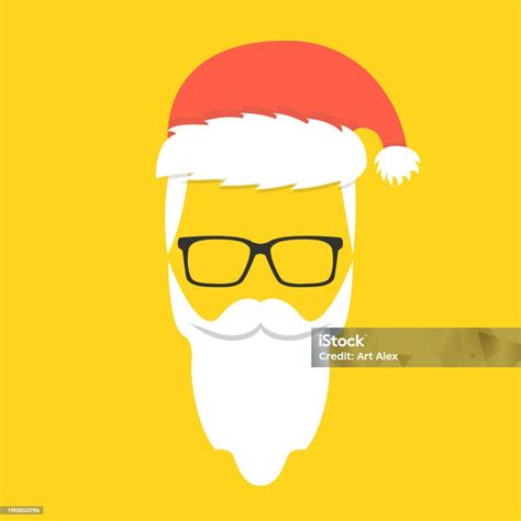 수염 콧수염 안경산타 클로스 힙스터 스타일의 인사말 카드 벡터 그림입니다 겨울에 대한 스톡 벡터 아트 및 기타 이미지 겨울 공휴일 남자 Istock