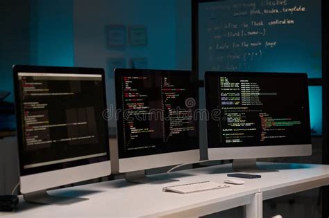 computer screens with code stock illustration illustration of