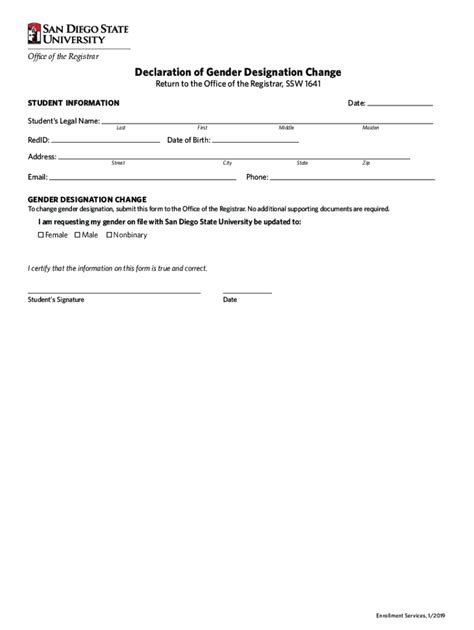 Fillable Online Request Form And Attestation To Amend Sex Designation