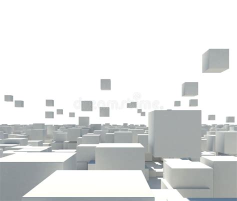 Image Of Abstract Futuristic Abstract Background With White Cubes 3d