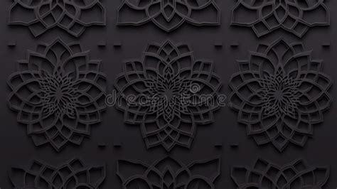 Dark Gray Floral 3d Pattern Background Texture Stock Image Image Of