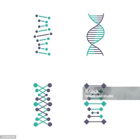 Dna鏈紫羅蘭色和綠松石色圖示設置去氧核糖核酸核酸螺旋螺旋鏈染色體分子生物學遺傳密碼基因組遺傳學隔離向量插圖向量圖形及更多互聯網圖片 Istock