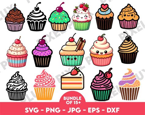 Cupcake Svg Muffin Cupcake Svg Bakery Svg Heart Cupcake Svg Love