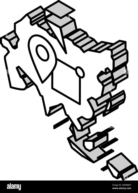 Asia Shipment Tracking Isometric Icon Vector Illustration Stock Vector