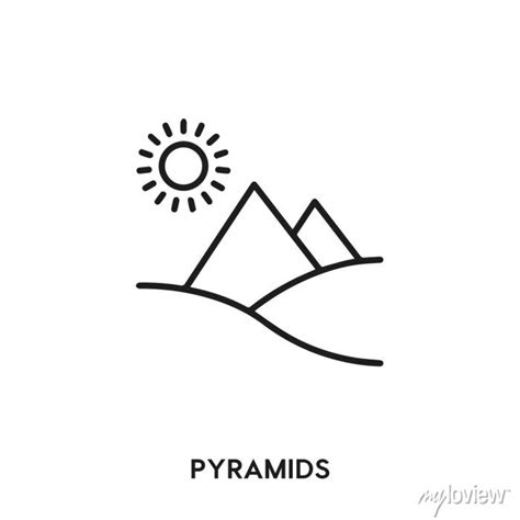 Pyramids Vector Line Icon Simple Element Illustration Pyramids • Wall