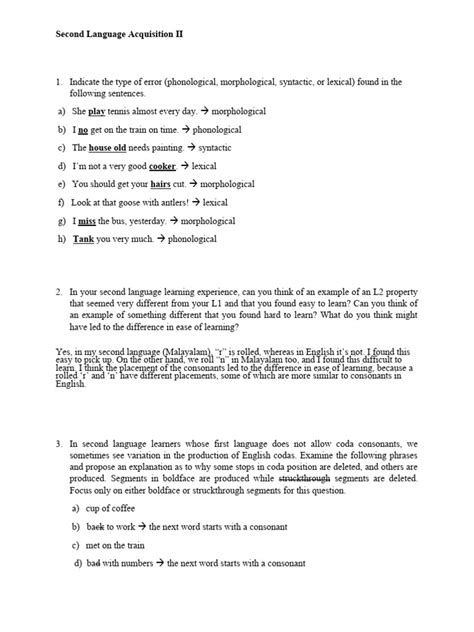 Week 6 Practice Exercises Aditi Vellodi Pdf Second Language