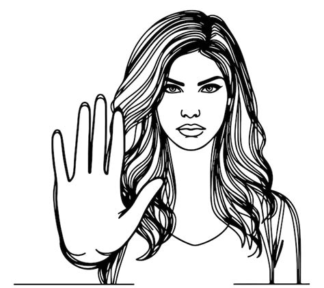 Premium Vector Woman Shows With A Gesture That You Must Stop