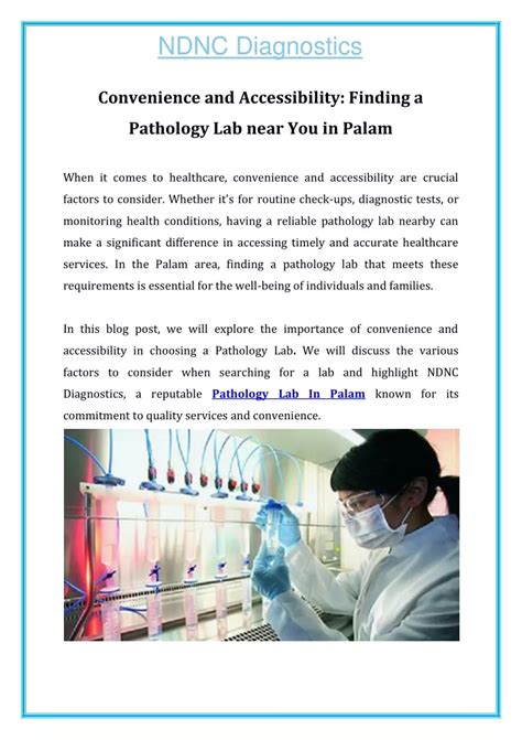Ppt Convenience And Accessibility Finding A Pathology Lab Near You In
