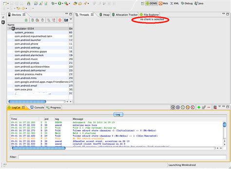 Cannot Select My Android Client In Ddms Perspective Of Eclipse Stack