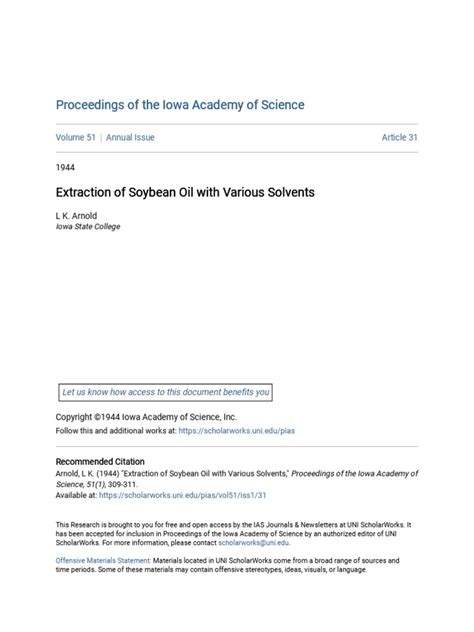 Extraction Of Soybean Oil With Various Solvents Pdf Solvent Chlorine