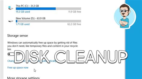 Windows 10 Using Free Up Space Tool Clean Up Hard Drive Space