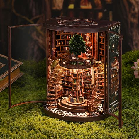 Diy Book Nook Dollhouse Kit Wisdom Rings Book Repository 3d Wood