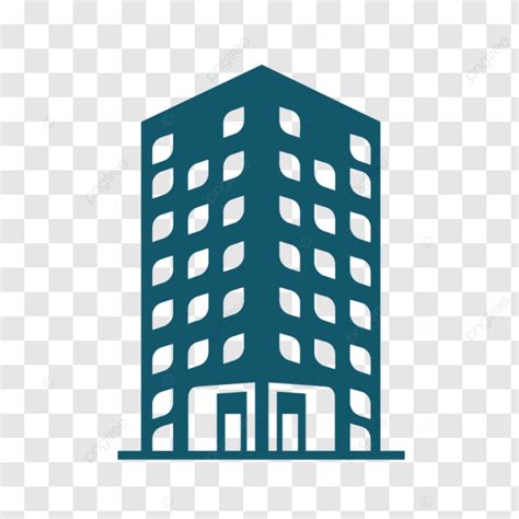 상업용 사무실 건물 기호 벡터 흰색 바탕에 파란색 점선 호텔의 단순한 검은색 아이콘 그림자 없음 작은 프레임 중앙 Png 일러스트 및 벡터 에 대한 무료 다운로드