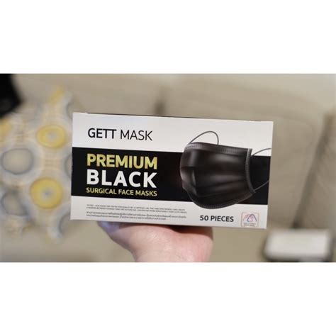 Gettmask หน้ากากอนามัยทางการแพทย์ สีดำ สีขาว Premium Surgical Face Mask มาตรฐาน Astm แมสดำ