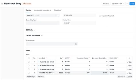 ERPNext Manual Stock Entry Auto Fetch UOM And Show ERPNext Frappe