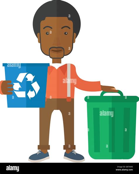 Black Man Sorting A Trash Stock Vector Image And Art Alamy