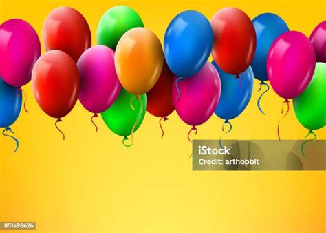 3d 현실 다채로운 잔뜩 생일 풍선 파티와 축 하 비행 3차원 형태에 대한 스톡 벡터 아트 및 기타 이미지 3차원 형태 Political Party 기념일 Istock