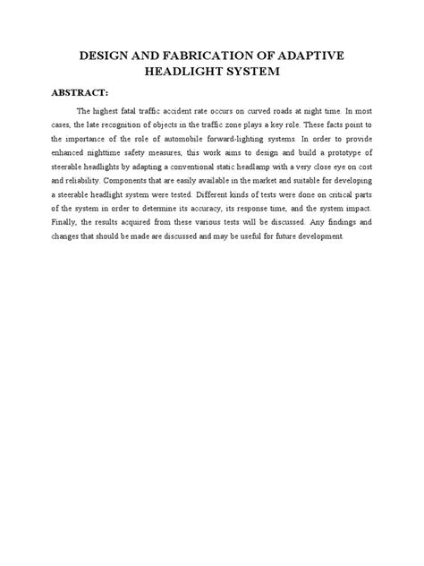 Adaptive Headlight System Pdf