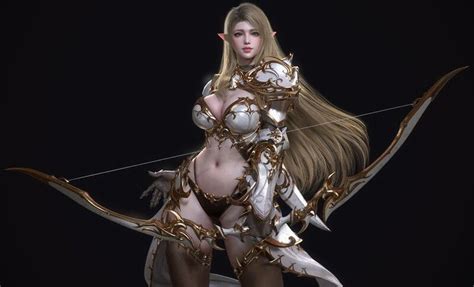 ArtStation Archer Gadis Animasi Gambar Gadis Fantasi