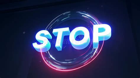 Stop Sign Appears On The Screen With Flashing Light And Reflections Screen Lights Retro Styled