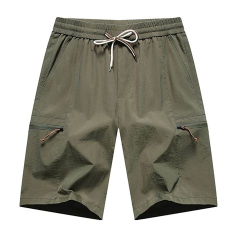 Cosfo Beach Men Shorts Cargo Solid Casual Short Pants Multiple Pockets
