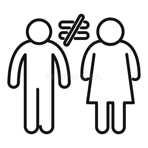 Gender Inequality Concept With Man And Woman Separated By Unequal Sign Stock Vector