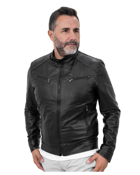 U06 Giacca Uomo Nera In Vera Pelle Leathertrend It