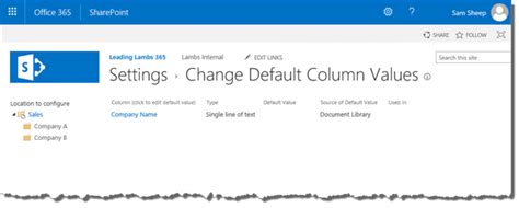 Setting Default Column Values Thor Projects