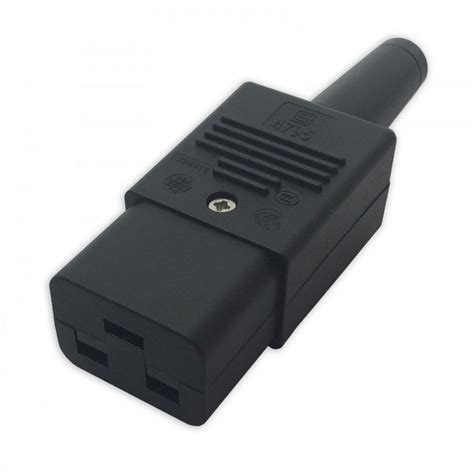 Re Wireable Power Connector C19 Iec Straight Black