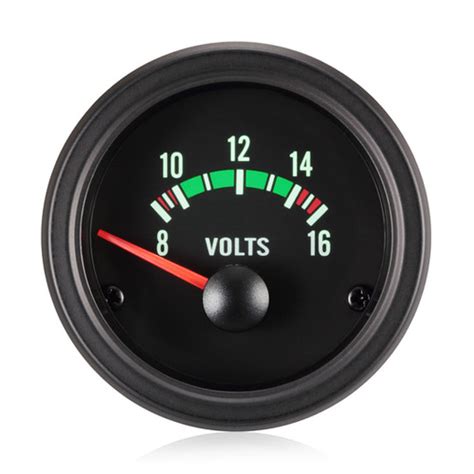 52mm Prosport Clear Lens Black Face Voltage Gauge 12v Prosport