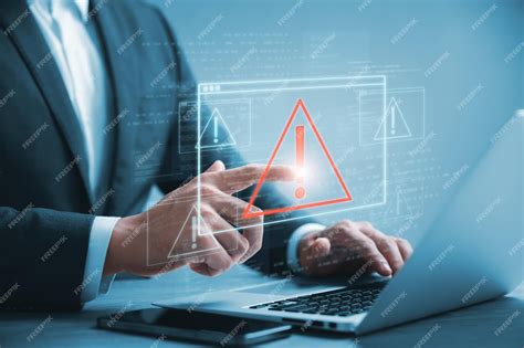 premium photo protection against personal data hacking exclamation mark computer virus