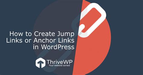 How To Create Jump Links Or Anchor Links In Wordpress