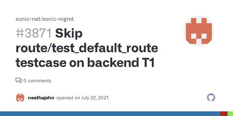 Skip Route Test Default Route Testcase On Backend T Issue Sonic Net Sonic Mgmt GitHub