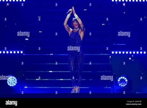 Italian Singer Alessandra Amoroso Perform During Tutto Accade A San