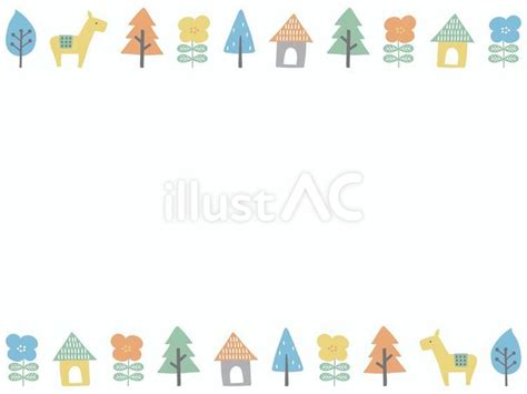 カラフルかわいい北欧風フレームイラスト No 24612542｜無料イラスト・フリー素材なら「イラストac」