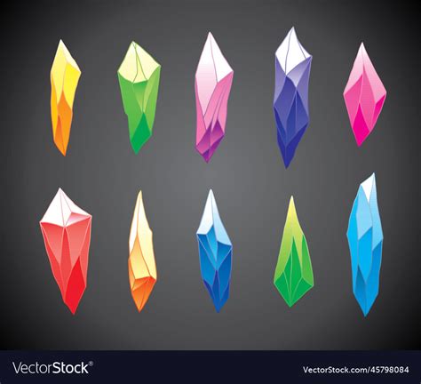 Crystals And Natural Minerals Collection Vector Image