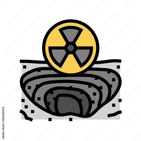 Uranium Mining Nuclear Energy Color Icon Vector Uranium Mining Nuclear