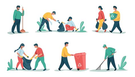 Gambar Desain Elemen Klasifikasi Membersihkan Sampah