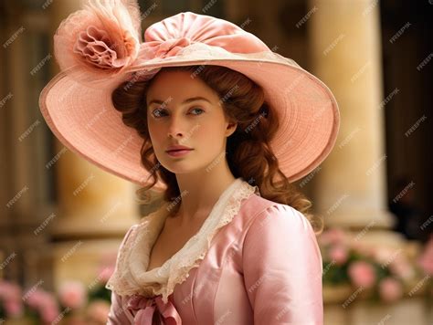Premium Ai Image A Woman In A Pink Dress And Hat