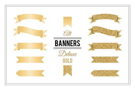 Banners Deluxe Gold ~ Graphic Objects ~ Creative Market