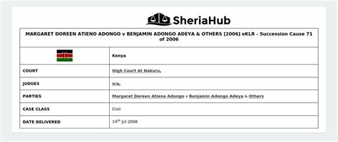Margaret Doreen Atieno Adongo V Benjamin Adongo Adeya And Others [2006] Eklr