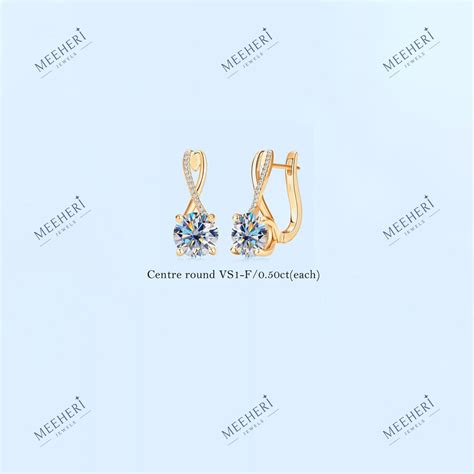 Lab Grown Diamond Earrings Labgrown Round Diamond Earrings Gold