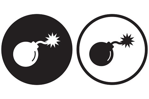 폭탄 아이콘은 두 가지 스타일로 설정됩니다 폭발 기호 아이콘 벡터 일러스트 레이 션 공 스포츠 장비에 대한 스톡 벡터 아트 및