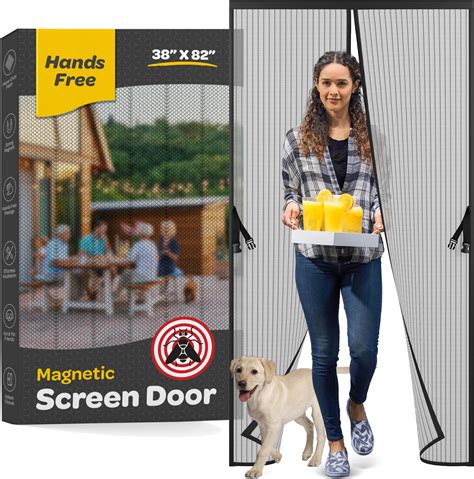AUGO Magnetic Screen Door Self Sealing Heavy Duty Hands Free Mesh
