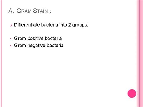 DIFFERENTIAL STAIN Biology And Biotechnology Department Differential Stain