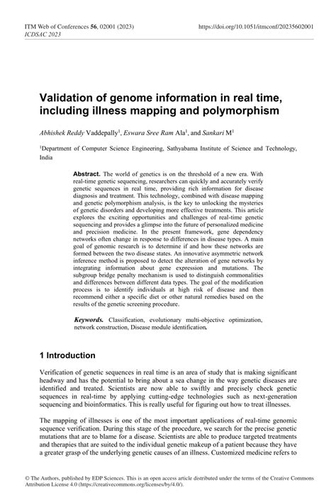 Pdf Validation Of Genome Information In Real Time Including Illness Mapping And Polymorphism
